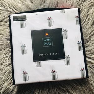 Cynthia Rowley | Bedding | Cynthia Rowley Gray Sketch Kitty Cat Queen ...